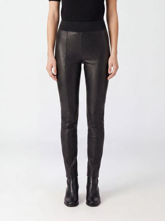 Brunello Cucinelli Legging taille haute en cuir dagneau lisse