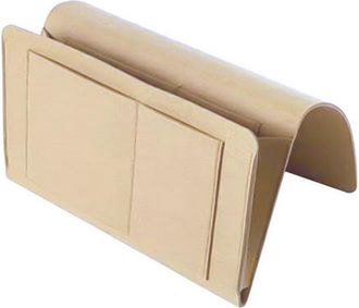 BESPORTBLE Sewroro Aufbewahrungstasche aus Vliesstoff mit Rutschfester R&uuml;ckseite H&auml;ngeorganizer f&uuml;r Bett und Sofa Nachttisch Organizer mit Mehreren F&auml;chern Beige