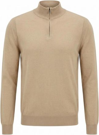 HUGO BOSS Pull zipp&eacute; - Homme - Pulls - Brun - Taille: L