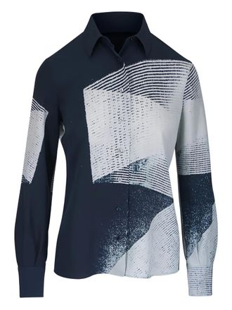 Akris print collared shirt - Blau