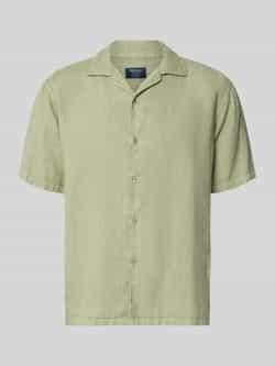 Mc Neal Regular Fit Leinenhemd mit Reverskragen