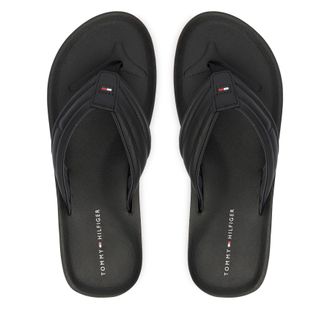 Tommy Hilfiger Zehentrenner Tommy Hilfiger Hilfiger Padded Beach Sandal FM0FM05801 Schwarz