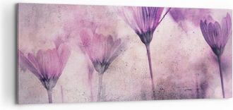 Arttor Wandbilder Dekoration Wohnzimmer Blumen Rosa Vintage Panorama Bilder auf Leinwand 120x50cm Leinwandbild Schlafzimmer Küche Wand Kunstdruck Art Groß Wa