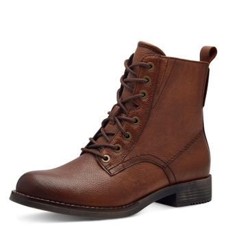 Tamaris COMFORT Damen Stiefeletten zum Schn&uuml;ren mit Rei&szlig;verschluss Herbst, Braun (Cognac), 36 EU
