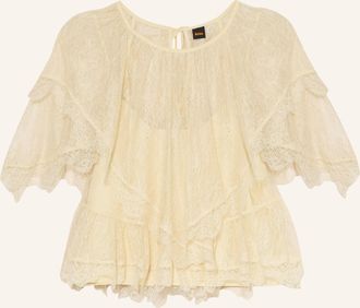 HUGO BOSS Blusenshirt Bennedy Aus Spitze beige