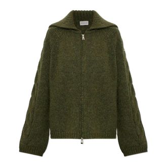 Moncler Logo Patch Pullover - - Knitwear - Damen - Gr&uuml;n - L