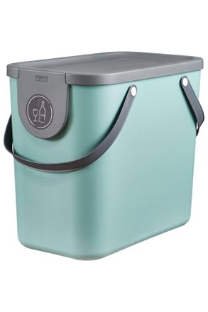Rotho Abfallsammler Albula, T&uuml;rkis, Dunkelgr&uuml;n, Kunststoff, 25 L, 23.5x34x40 cm, Blauer Engel, Reach, DIN EN ISO 9001, K&uuml;chen, K&uuml;chenausstattung, M&uuml;lleimer