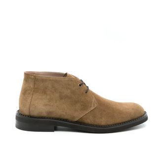 Ferragamo Homme, Chaussures, Brun, Taille: 44 EU Bottes plates &agrave; lacets