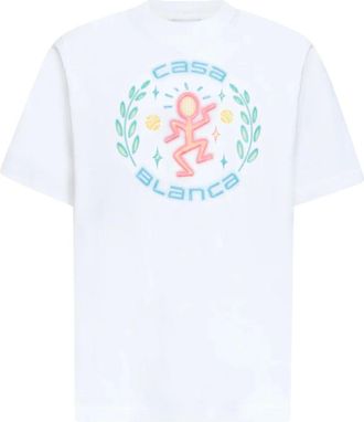 Casablanca Homme, Tops, Blanc, Taille: S T-shirt Dance Joy