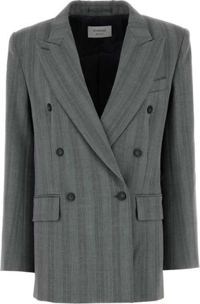 Sportmax Bestickter Stretch-Wollmischungsblazer - - Jackets - Damen - Grau - 3XS