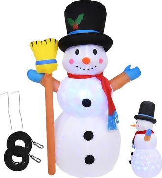 Generico Aufblasbarer Weihnachtsschneemann | LED f&uuml;r Winter und Partys | Dekoration in Form eines Weihnachtsschneemanns, aufblasbar, f&uuml;r Garten, Rasen, Hof, Pa