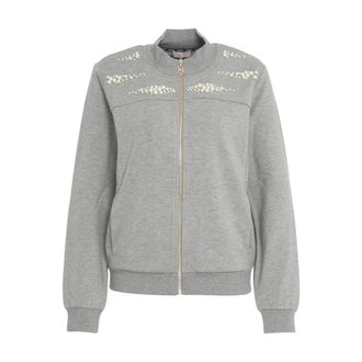 Liu Jo Sweatshirt mit Perlenverzierung Grigio Aw25 - - Sweatshirts & Hoodies - Damen - Grau - XL