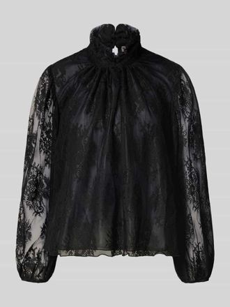 Rinascimento Regular Fit Bluse aus Spitze mit Stehkragen