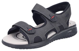 Rieker Sandale RIEKER, Herren, Gr. 46, schwarz, Lederimitat, Schuhe Sandale, Sommerschuh, Klettschuh, Outdoorsandale mit Klettriemchen