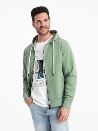 Ombre Kapuzenpullover BASIC Herren Sweatshirt mit Rei&szlig;verschluss und Kapuze