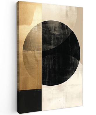 MuchoWow © Wandbilder Klein 20x30 cm Mini Schlafzimmer Home Deko Wohnung Bild Wohnzimmer Fotoleinwand Wand Bilder Leinwand Wall Decor Abstrakt - Gold - Schwarz