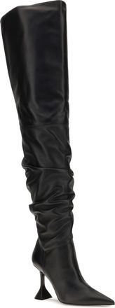 Amina Muaddi Olivia Thigh-High Boot - Black
