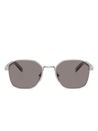 Prada Sonnenbrille mit geometrischem Gestell - Silber