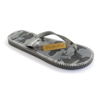 Brasileras Herren Zehensandalen mit Rutschfester Sohle bequem Schuhe f&uuml;r Strand/Schwimmbad/Stadt grau 45/46 EU