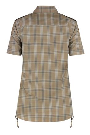 Burberry Womens Checked Cotton Shirt Beige