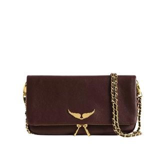 Zadig&Voltaire Grained Leather Clutch - - Bags - Damen - Lila - ONE SIZE