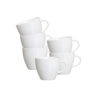 Ritzenhoff & Breker Melodie Espressoobertasse 80 ml, 6er Set, Mokkatassen mit extravaganter Formensprache und schlichtem Design, Porzellan, Spülmaschinenfest, Weiß