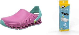 Scholl Evoflex Fuchsia + Semelles Pro Antistatiques avec Memory Cushion pour Evoflex - Fuchsia/Noir