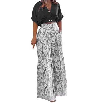 Generic Surv&ecirc;tement pour femme deux tenues &agrave; manches longues, col rond, haut et pantalon long, ensemble de d&eacute;tente pour femme, grande taille, Noir, XXXL