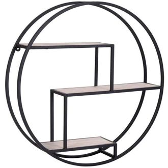 M&S Collection M&s - tag&egrave;re design ronde 64x12x62 cm naturel et noir
