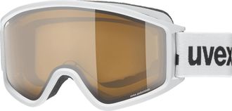 Uvex g.gl 3000 P - Skibrille für Damen und Herren - polarisiert - vergrößertes, beschlagfreies Sichtfeld - white matt/brown-clear - one size