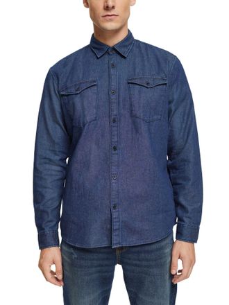 Esprit Herren 072ee2f306 Hemd, Blue Dark Washed, XXL EU