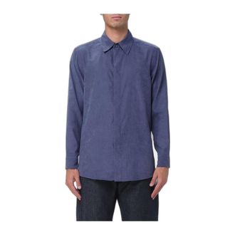 Emporio Armani Chemise en Cupro - Homme - Chemises - Bleu - Taille: XL
