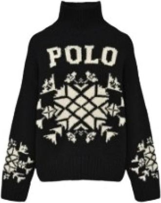 Polo Ralph Lauren Schneeflocken-Wollpullover mit Rollkragen - - Knitwear - Damen - Schwarzk - M