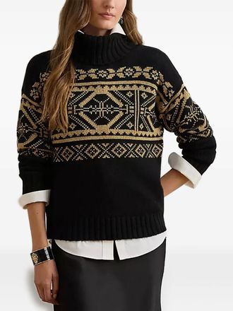 Lauren Ralph Lauren fair isle roll-neck sweater - Schwarz