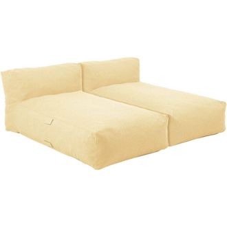 Oviala Salon de jardin modulable avec 2 m&eacute;ridiennes jaune clair - Mixi
