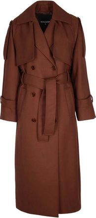 Patrizia Pepe Femme, Manteaux, Brun, Taille: 38 FR Manteaux ceintur&eacute;s