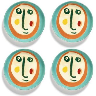 Serax Assiette &agrave; Petit-D&eacute;jeuner Serax | Vaisselle Feast par Ottolenghi | 4 Assiettes &agrave; Dessert | Service de Table en Gr&egrave;s aux Couleurs Assorties | Vaisselle