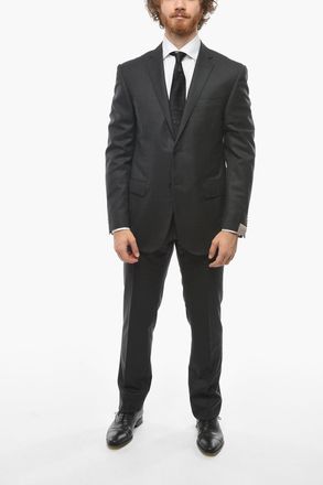 Corneliani Extrafine Wool ACADEMY Suit with Flap Pockets Corneliani