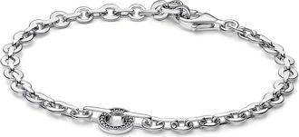 Pandora Signature Ausdrucksstarkes Pav&eacute; Kettenarmband aus Sterling Silber mit Zirkonia, Gr&ouml;&szlig;e: 18cm, 592777C01-18