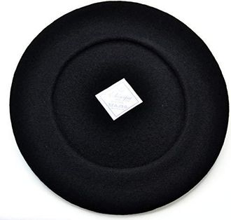 Elosegui Béret basque de base noir 100 % laine mérinos sans badana et sans doublure (12,5 cm, noir), Noir, Taille Unique