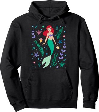 Disney Princess Ariel The Little Mermaid Collage Portrait Pullover Hoodie