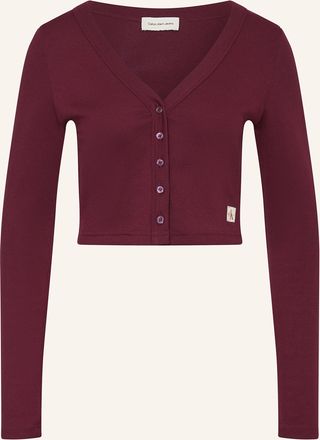 Calvin Klein Jeans Cropped-Jerseyjacke rot
