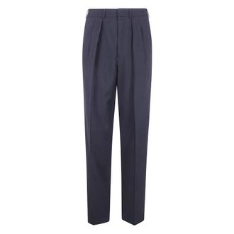 Tom Ford Woll Cashmere Seide Reps Hose mit doppelter Bundfalte - - Trousers - Herren - Schwarzk - M