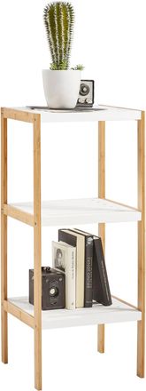 Xora Regal, Braun, Weiß, Holzwerkstoff, Bambus, teilmassiv, 3 Fächer, 34x80x33 cm, Beimöbel erhältlich, Wohnzimmer, Regale, Bücherregale