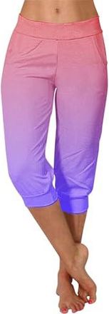 Generic Pantacourt dhiver durable pour femme 2025 - Taille haute - D&eacute;coupe - Capris de yoga l&eacute;ger et confortable - Pantalon de pyjama uni et doux - Taille XXL