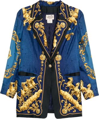 Hermès veste en soie (années 1990) - Bleu