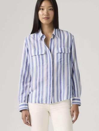 Levi's Elaine - Chemise fonctionnelle boutonn&eacute;e - Blanc-Bleu