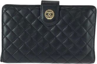 Chanel Portefeuille vintage doccasion (bi-pli) - Femme - Pre-owned - Noir - Taille: ONE Size
