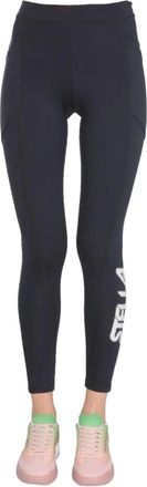 Stella McCartney Femme, Sport, Bleu, Taille: 34 FR Leggings Active avec D&eacute;tails Logo