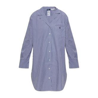 Polo Ralph Lauren Chemise de nuit en coton - Femme - V&ecirc;tements de nuit et de d&eacute;tente - Bleu - Taille: 38 FR